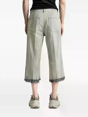Rick Owens Bolan Cropped Frayed-hem Jeans