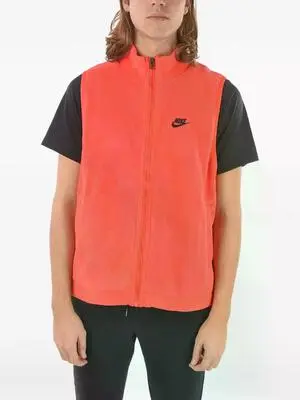 Nike Logo-embroidered Fleece Jacket - Orange
