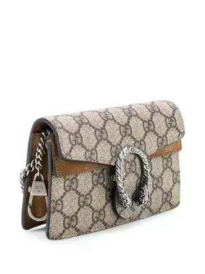 Gucci Dionysus Bag Gg Coated Canvas Super Mini Crossbody Bag - Brown