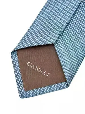 Canali Micro-pattern Neck Tie - Blue