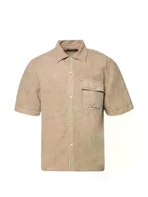 Amiri Script Linen Gd Pkt Ss Shirt