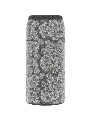 NUDE Jacquard-knit Midi Skirt - Grey