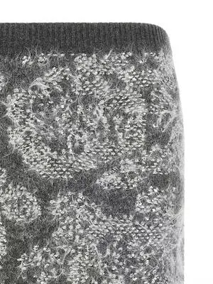 NUDE Jacquard-knit Midi Skirt