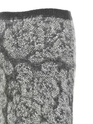 NUDE Jacquard-knit Midi Skirt