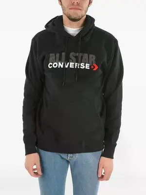 CONVERSE Logo-print Drawstring Hoodie - Black