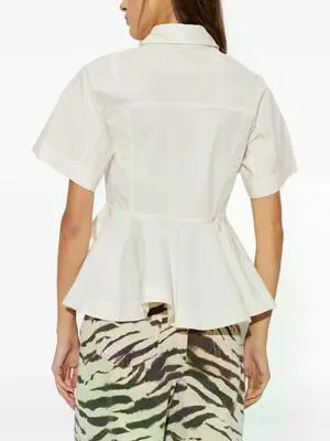 GANNI Peplum Top With Classic Collar