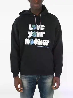 CONVERSE Logo-print Hoodie - Black