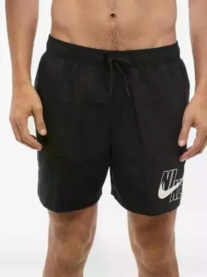 Nike Breaker Logo-print Elasticated Swim Trunks - Black