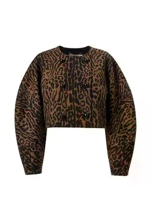 Carolina Herrera Leopard-jacquard Cocoon Jacket