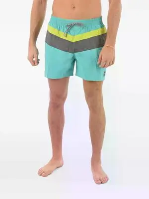 Nike Elastic-waistband Striped Swim Shorts - Blue
