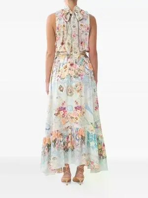 Camilla Floral Print Silk Maxi Dress
