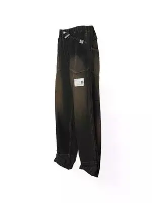 Mihara Yasuhiro Sweat Layered Wide-leg Denim Pants