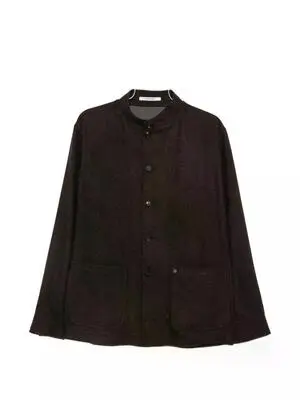 Tagliatore G-klein Button-up Mandarin-collar Jacket - Brown