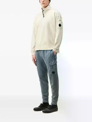 C.P. COMPANY Brushed And Emerized Diagonal Fleece Half-zip Sweatshirt - Neutrals
