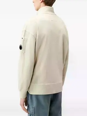 C.P. COMPANY Brushed And Emerized Diagonal Fleece Half-zip Sweatshirt - Neutrals