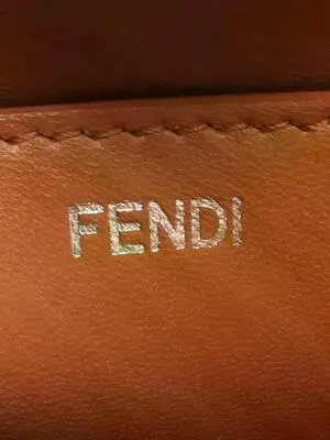Fendi Medium Leather Peekaboo Cut Chain Shoulder Bag