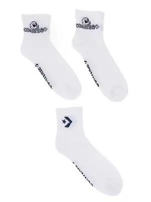 CONVERSE Embroidered Logo-patch Socks - White