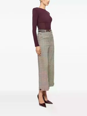 NISSA Tencel And Wool Blend Long Sleeve Top With Defined Shoulders