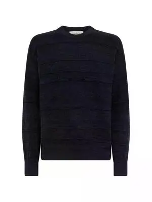 LANEUS Jacquard-knit Crew-neck Sweater
