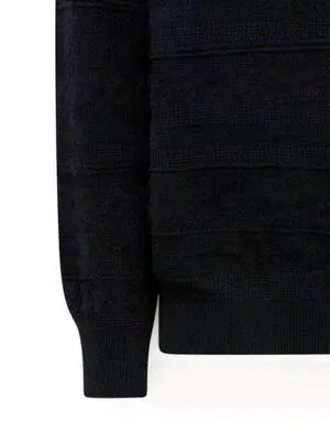 LANEUS Jacquard-knit Crew-neck Sweater