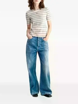 Maison Kitsuné Baby Fox Striped Ribbed T-shirt