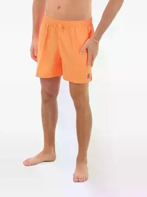 Nike Logo-patch Elasticated Swim Shorts - Orange