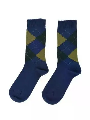 Maria La Rosa Argyle-intarsia Wool Socks - Blue