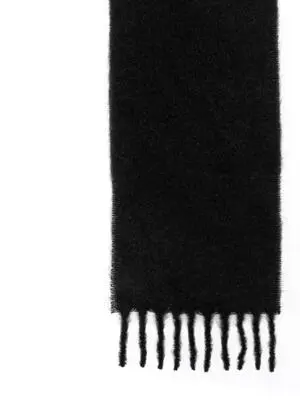THE ROW Creana Fringed Scarf - Black