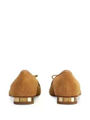 TOD'S Bow-detail Suede Ballet Flats