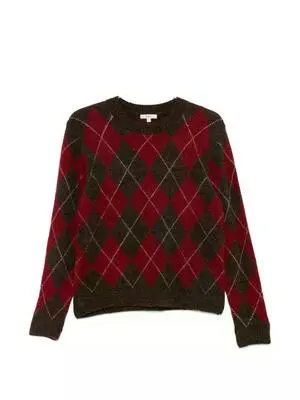 YERSE Argyle-knit Sweater - Brown