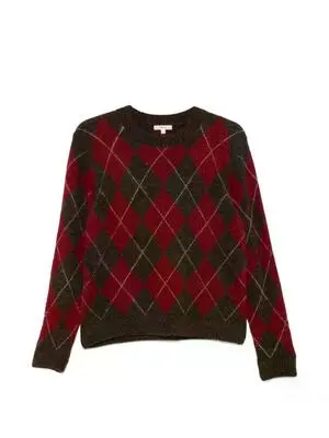 YERSE Argyle Knit Sweater