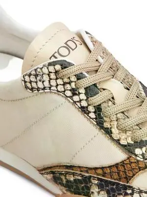 TOD'S Snake-effect Panelled Sneakers