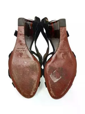 LANVIN Scalloped Slingback Wedge Sandals