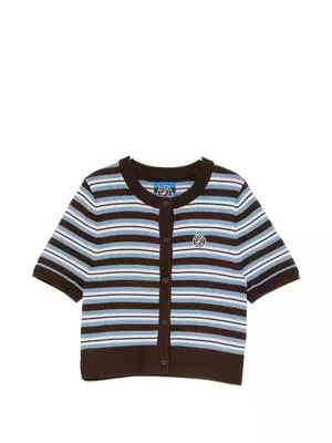 AGNES B. Striped Short-sleeve Top