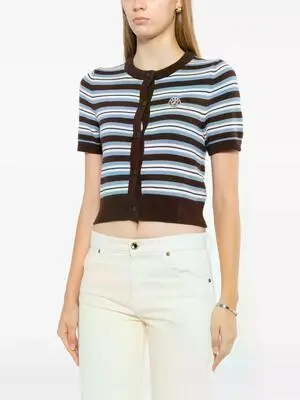 AGNES B. Striped Short-sleeve Top