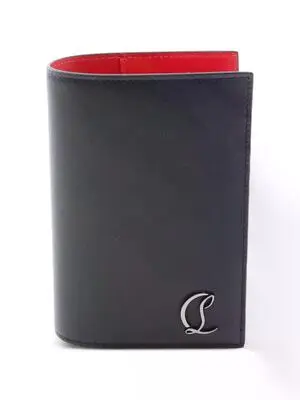 CHRISTIAN LOUBOUTIN Mooncrest Logo-plaque Leather Passaport Holder - Black