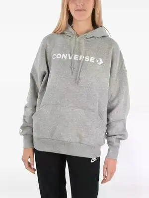 CONVERSE Embroidered Logo-print Hoodie - Grey