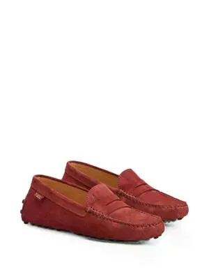 TOD'S Suede Gommino Loafers - Red