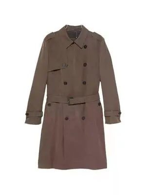 Herno Double-breasted Belted Coat - Brown