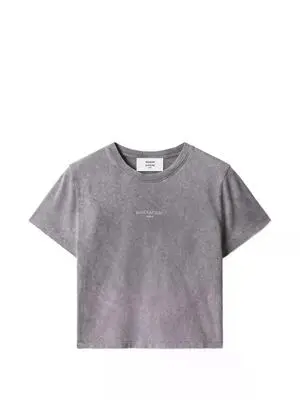 Maison Kitsuné Faded Baby Logo-print Cropped T-shirt - Grey