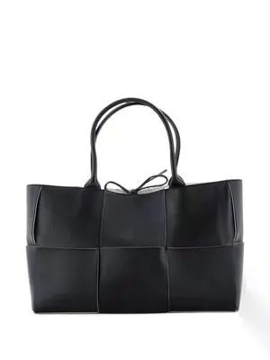 Bottega Veneta Arco Maxi Intrecciato Leather Medium Tote Bag - Black