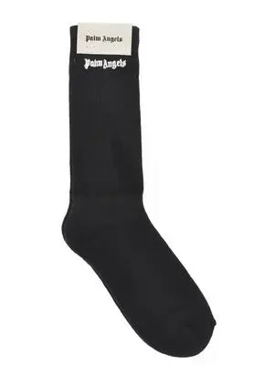 Palm Angels Logo-embroidered Ribbed-knit Socks