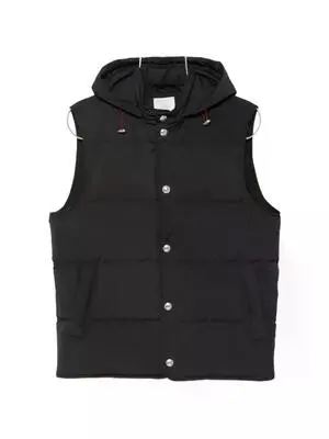 Eleventy Hooded Quilted Gilet - Black
