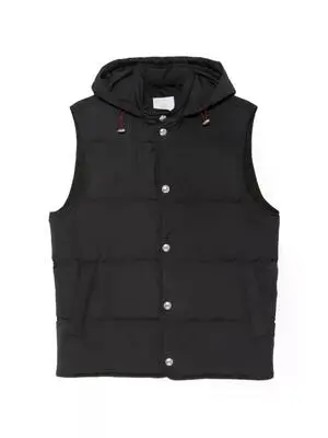 Eleventy Hooded Quilted Gilet - Black