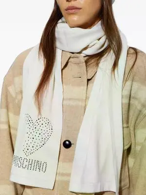 Moschino Sequin-embellished Heart-motif Scarf