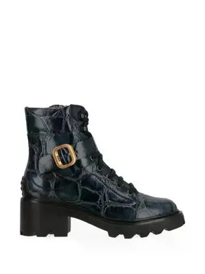 TOD'S Crocodile-effect Ankle Boots