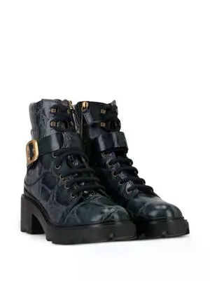 TOD'S Crocodile-effect Ankle Boots