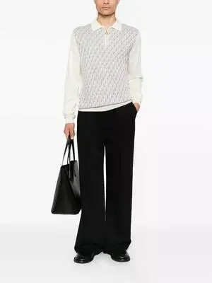 Stefano Ricci Geometric-pattern Long-sleeve Polo Shirt