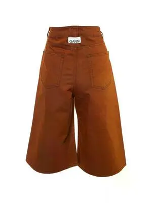 GANNI High-waisted Knee-length Shorts - Brown