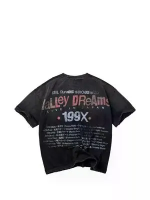 VALE FOREVER Graphic-print Distressed T-shirt - Black
